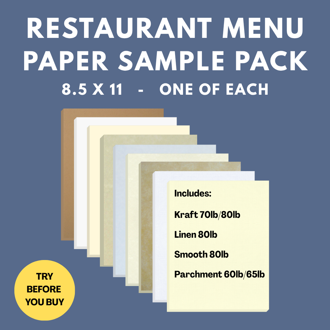 Restaurant Menu Paper Sample Pack